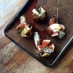 Stuffed goats cheese figs with honey & lemon salad