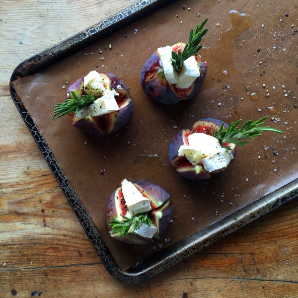 Stuffed goats cheese figs with honey & lemon salad