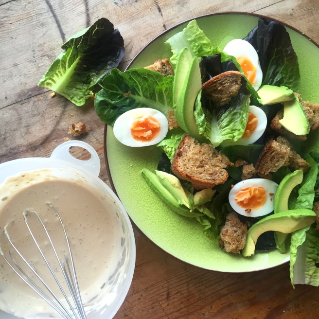 Avocado Caesar salad