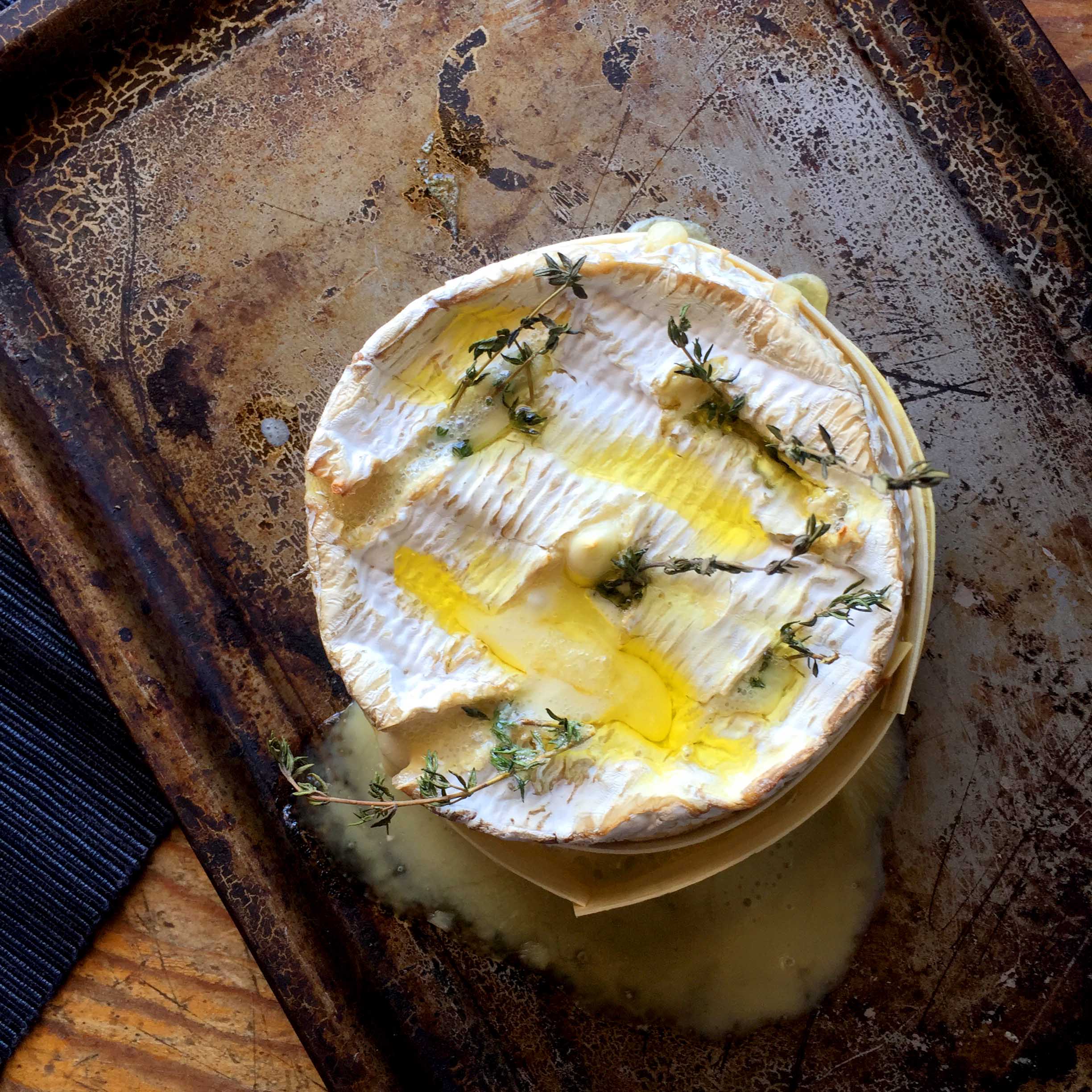 Whole baked Camembert