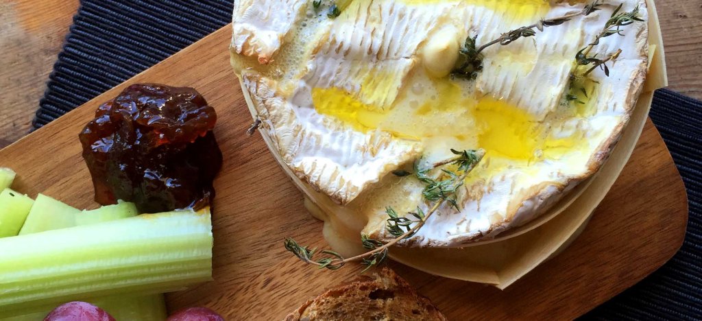 Whole baked Camembert