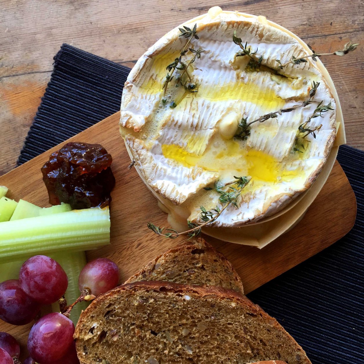 Whole baked Camembert