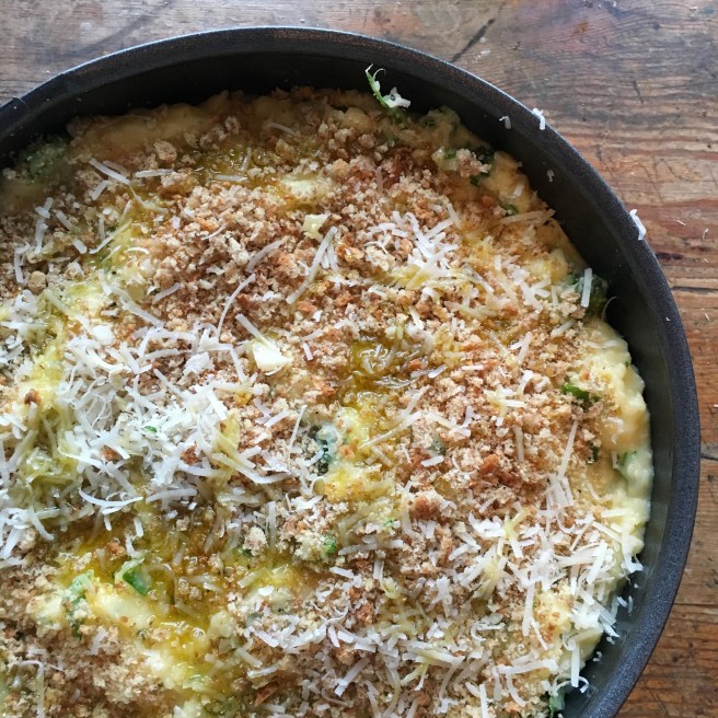 Broccoli & cheese potato cake