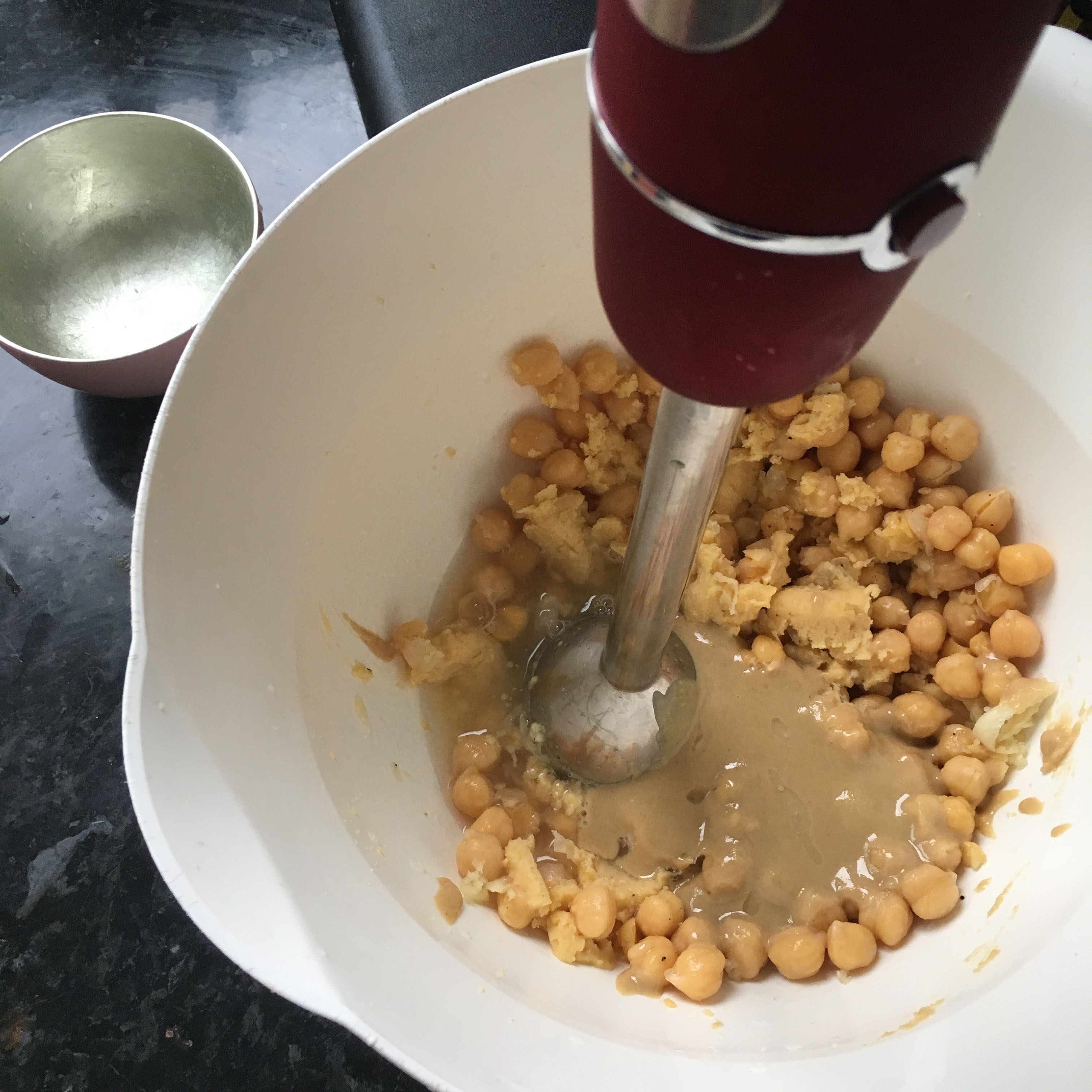 Roasted vegetable hummus bowl