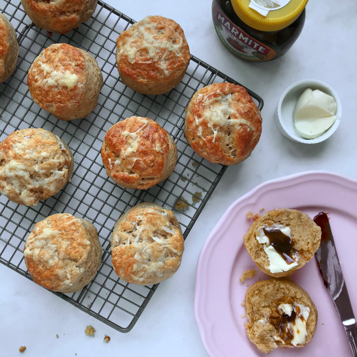 Cheese and Marmite scones