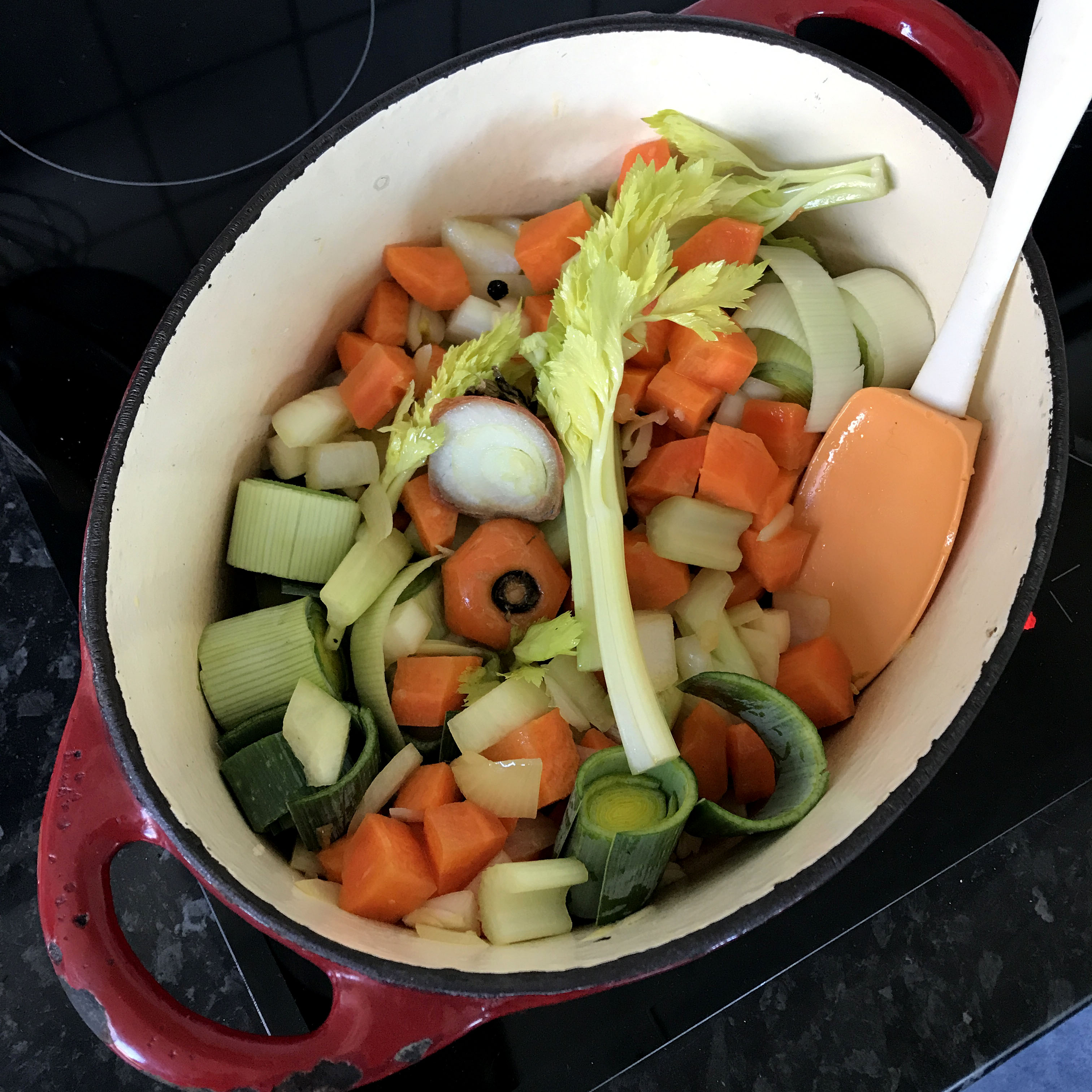Homemade vegetable stock